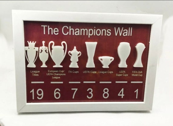 Liverpool fc Champions wall frame 3d trophies birthday gift | Etsy