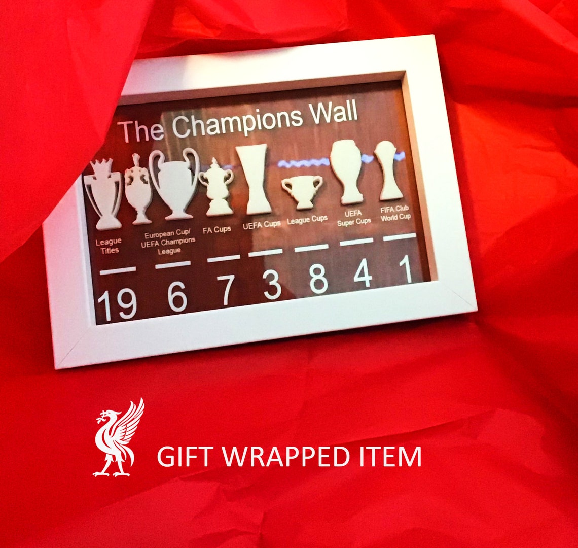 Liverpool FC Champions Wall Frame 3D Trophies Handmade Gift | Etsy