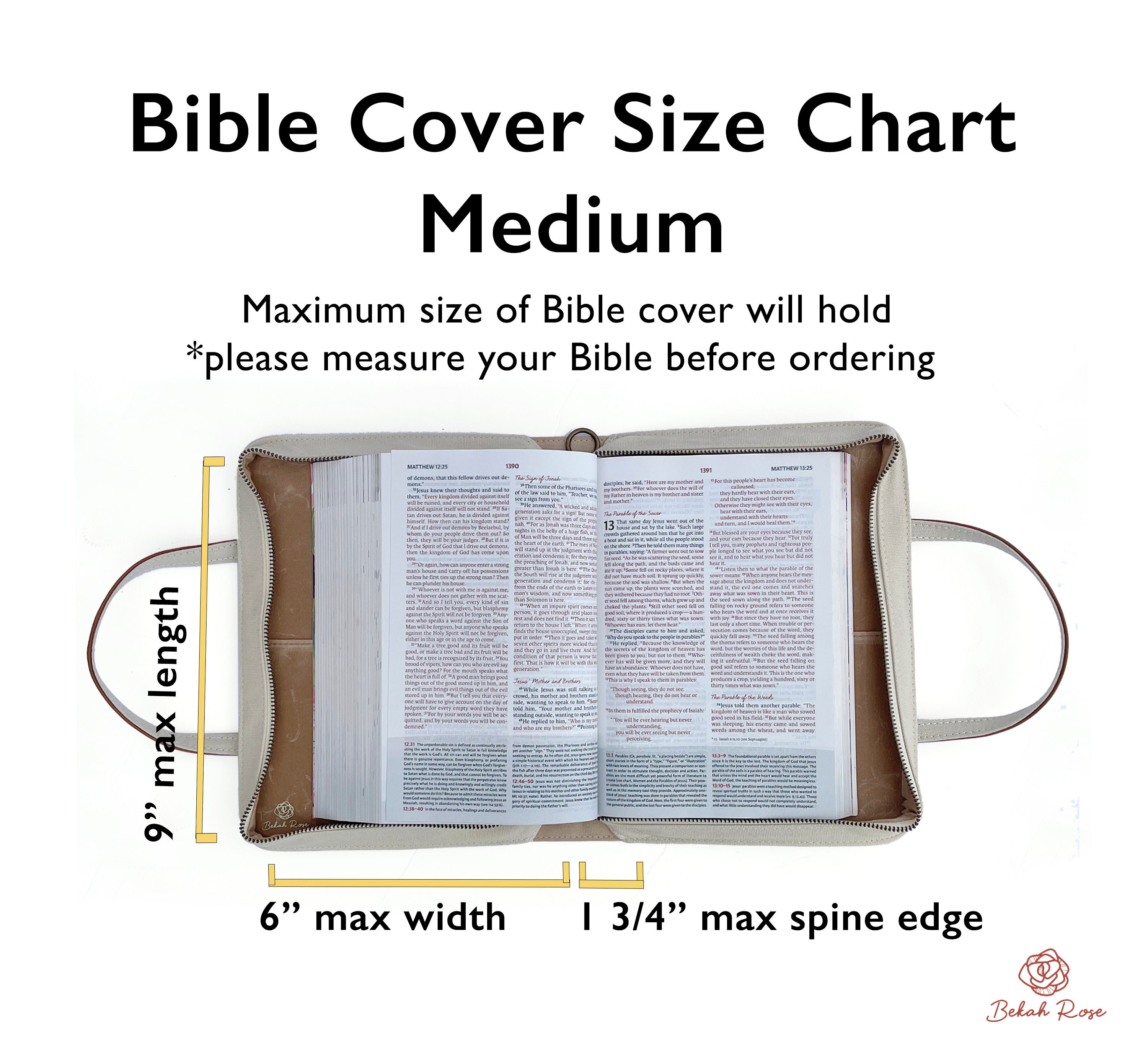 Canvas Bible Cover With Leather Accents for Women by Bekah - Etsy