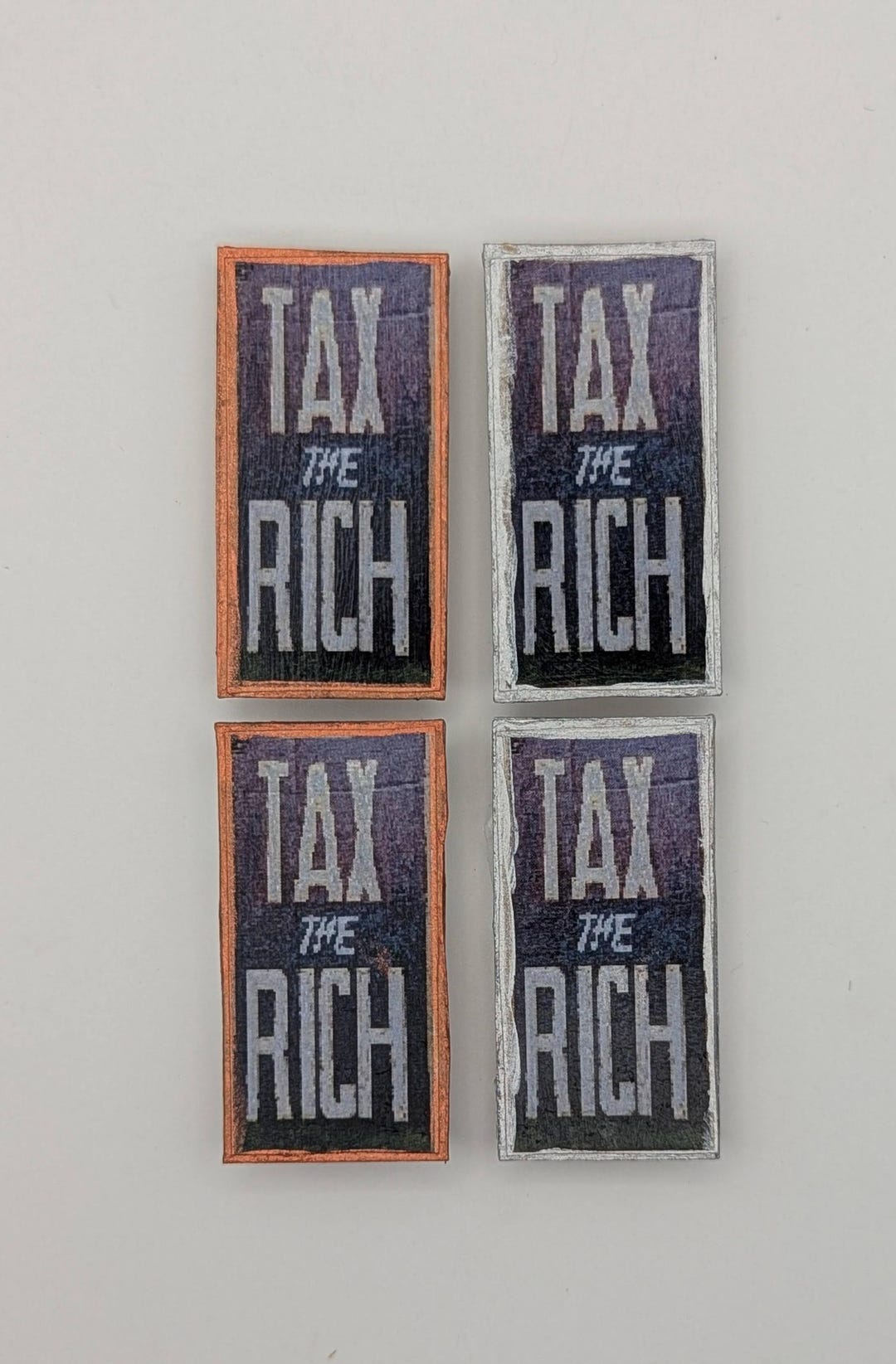 Tax the Rich Pin: Handmade Collage Badge, Recycled Materials; Free ...