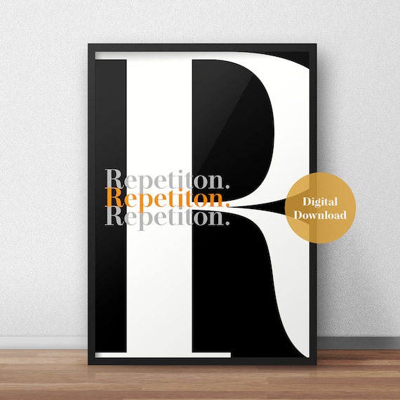 Repetition Design Principles Typography Graphic Designer - Etsy