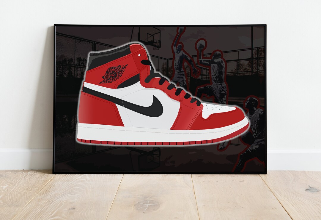 Nike Air Jordan 1 Poster Art Print Poster Illustration A4 or A3 Michael ...