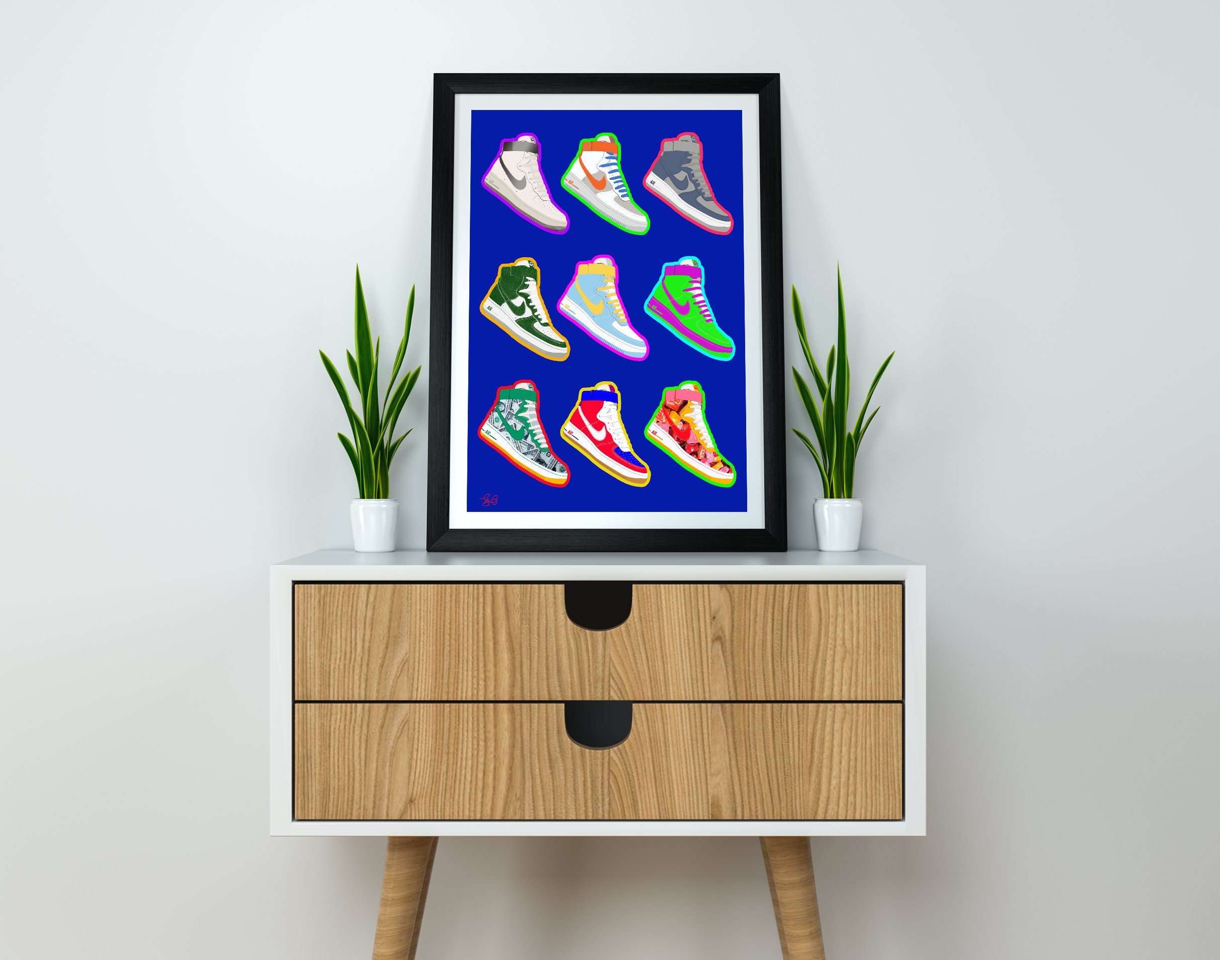 Nike Air Force 1 Poster Pop Art Print AF1 Sneaker Illustration A4 or A3 ...