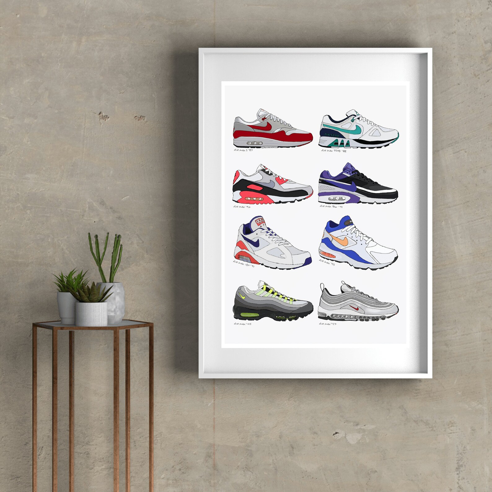 Nike Air Max History Poster 1987-1997 Art Print Sneaker - Etsy España