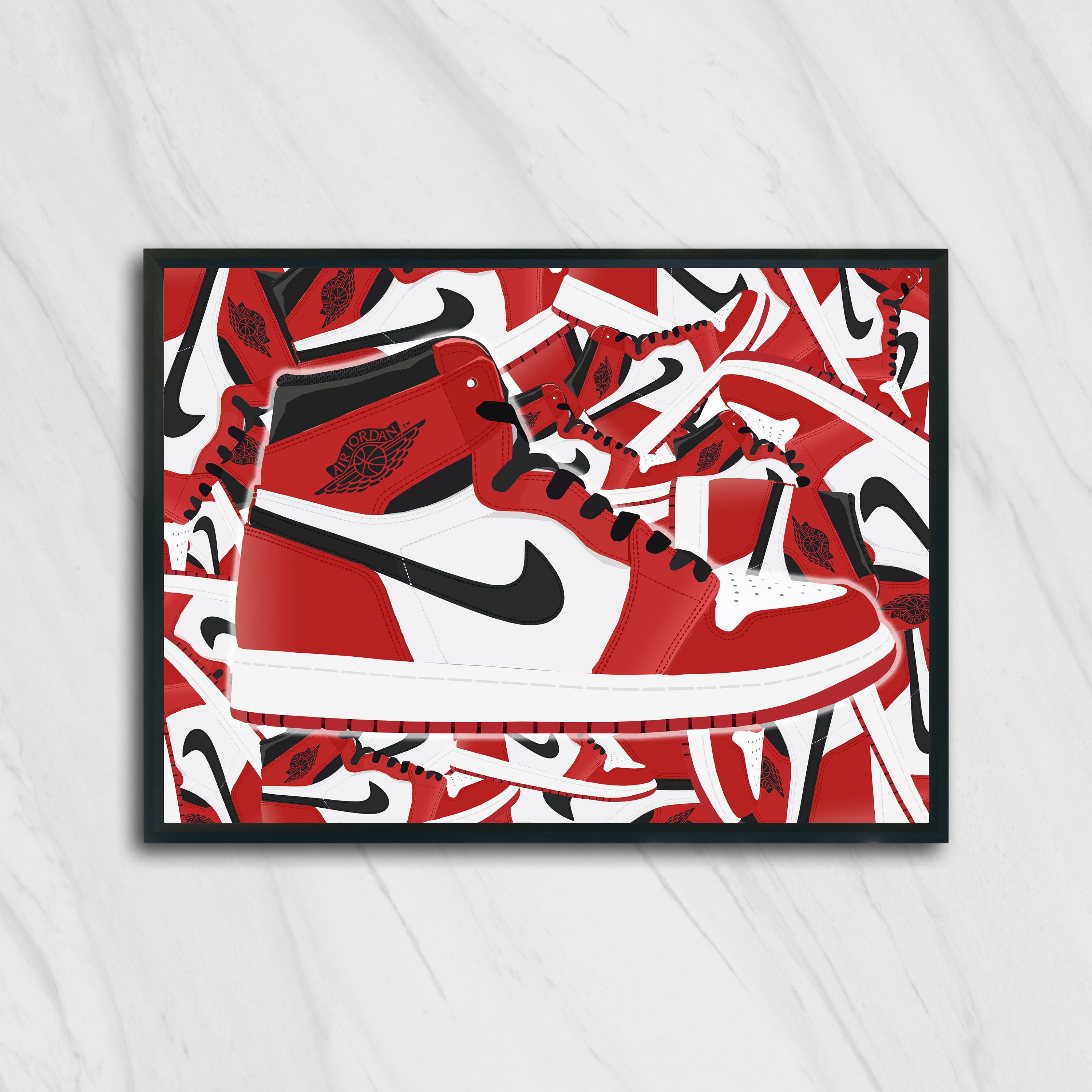 Nike Air Jordan 1 Poster Art Print Sneaker Poster Illustration A4 or A3 ...