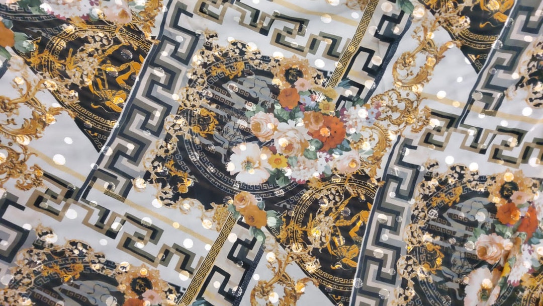 Exclusive Silk Chiffon Devore With Velvet Dots,floral Pattern - Etsy