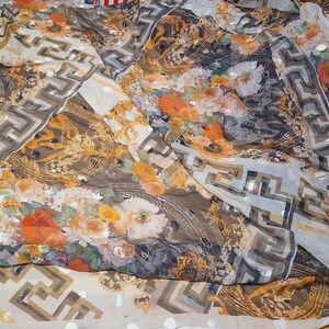 Exclusive Silk Chiffon Devore With Velvet Dots,floral Pattern - Etsy