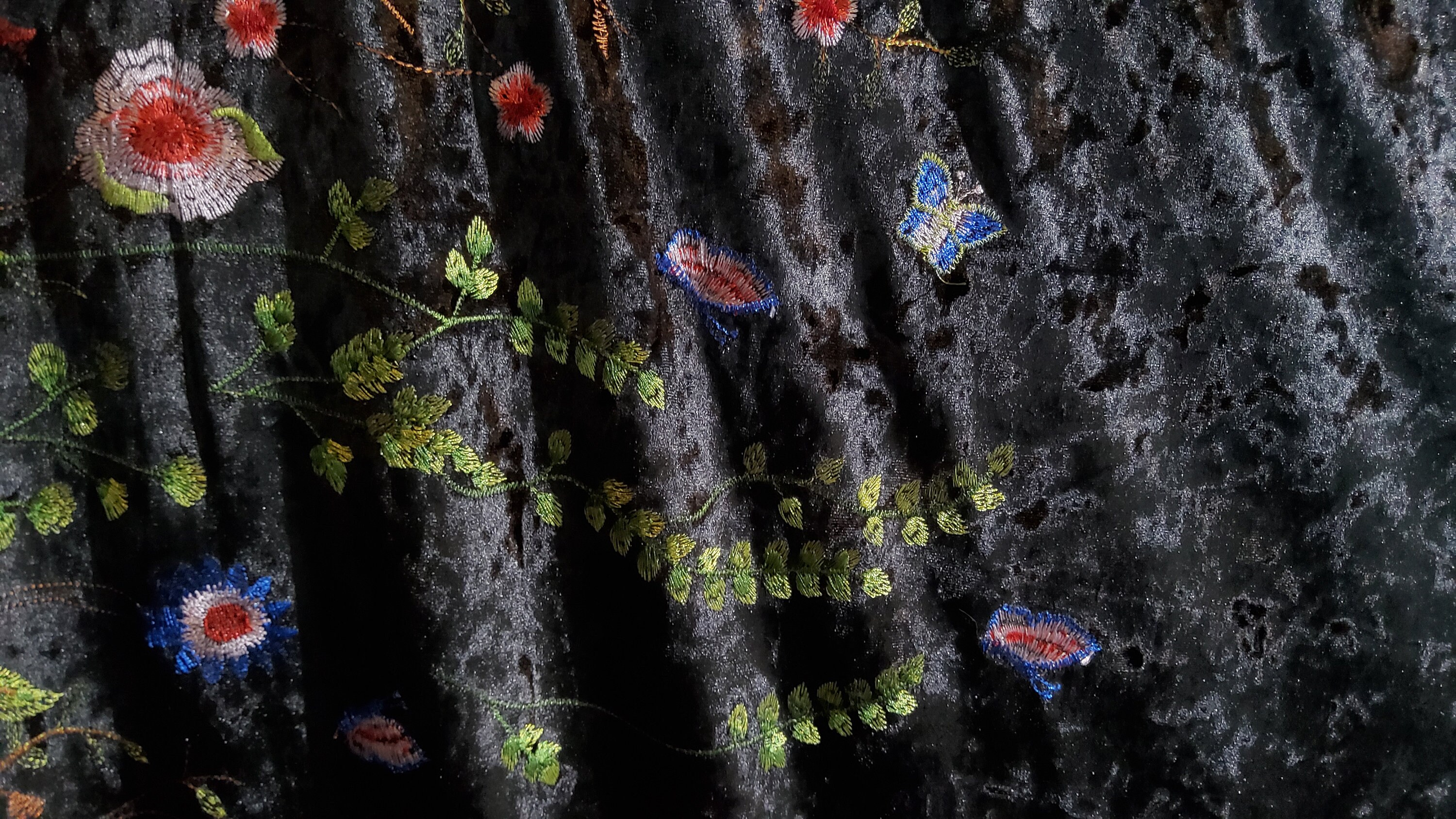 Velvet Jacquard Devore Soft and Heavy With Embroidery of - Etsy