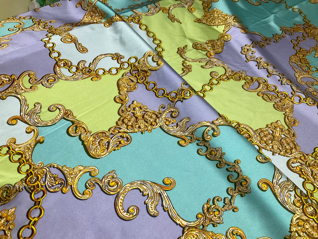 Beautiful Silk Raso Stretch in Pastel Colours With Baroque Ornament for ...