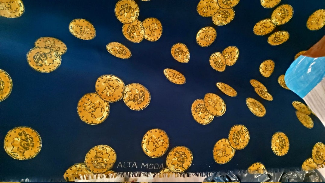 Silk Polyester Fabric With Coins Pattern,alta Moda Fabric,limited ...