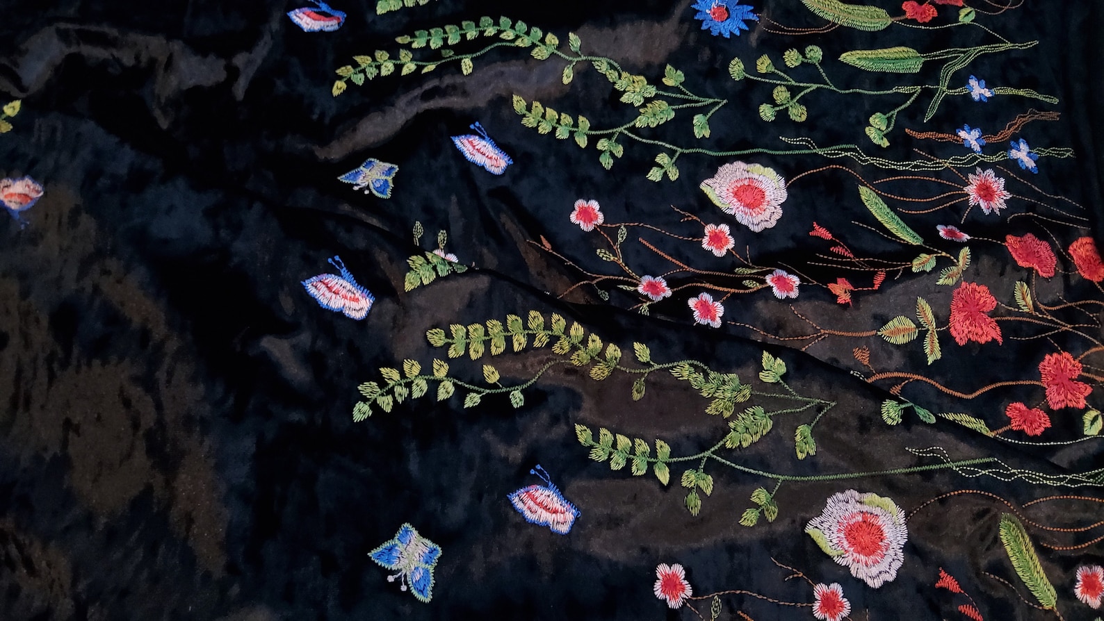 Velvet Jacquard Devore Soft and Heavy With Embroidery of - Etsy