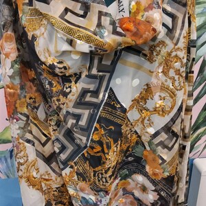 Exclusive Silk Chiffon Devore With Velvet Dots,floral Pattern - Etsy