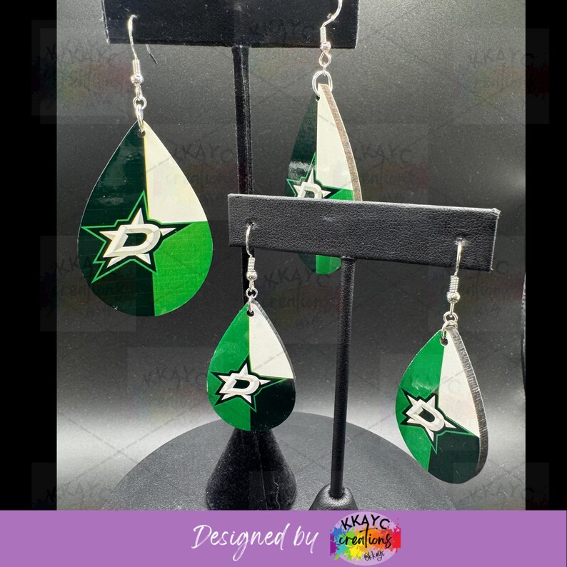 Dallas Stars TEXAS Earrings - Handcrafted - Etsy