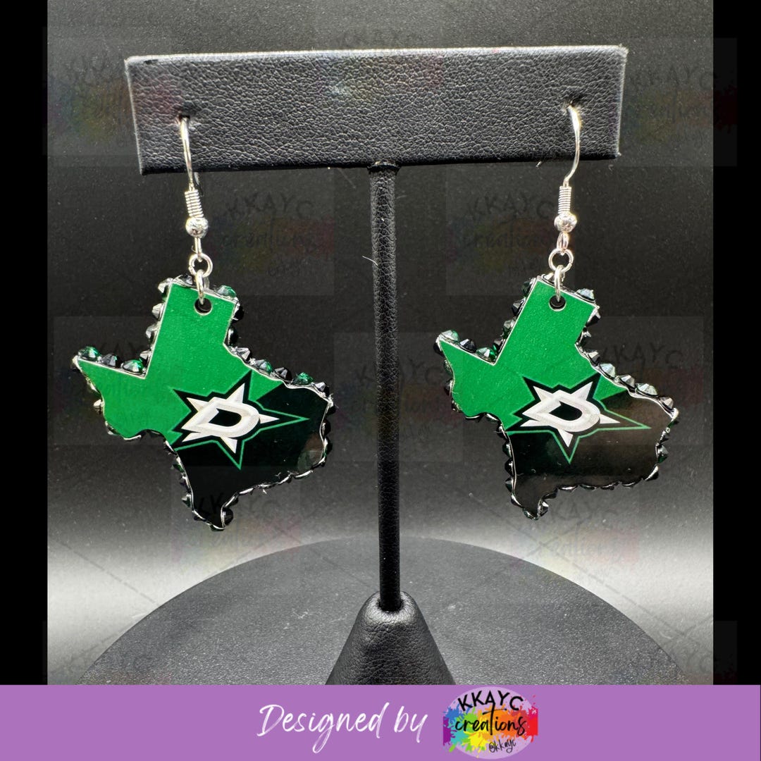 Dallas Stars TEXAS Earrings - Handcrafted - Etsy