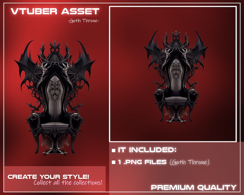 VTUBER Goth Thorne Asset / Black and Brown / Gothic Dark - Etsy