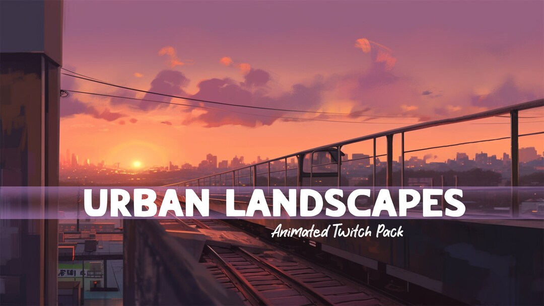 Animated Urban Landscape Twitch Stream Package: Cityscape Decoration ...