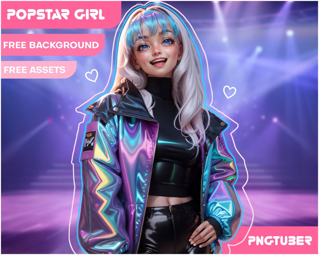 PNGTUBER Cute Popstar Girl / Shiny Theme / Fantasy Character - Etsy Canada