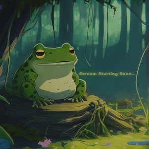Lofi Cute Green Frog / Nature /kawaii Decoration Overlays /aesthetic ...