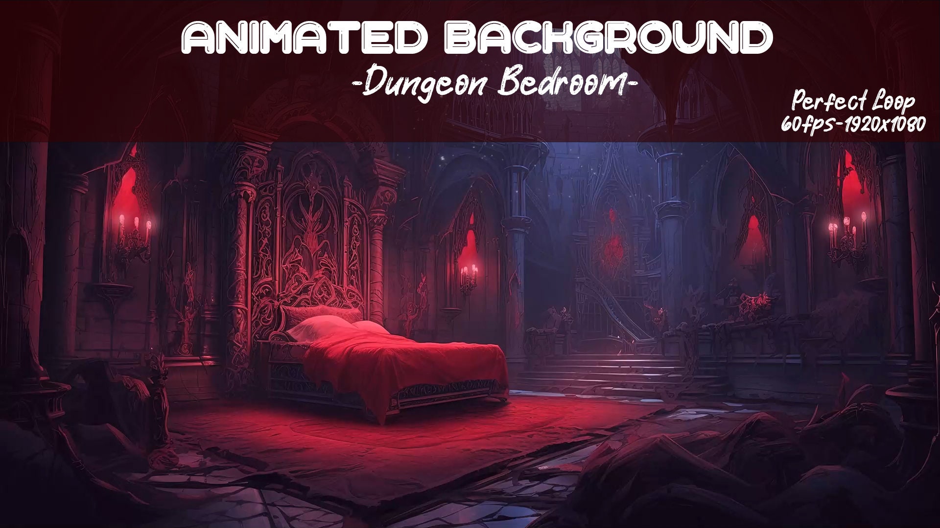 ANIMATED VTUBER BACKGROUND / Red Succubus Dungeon Bedroom / Magic ...