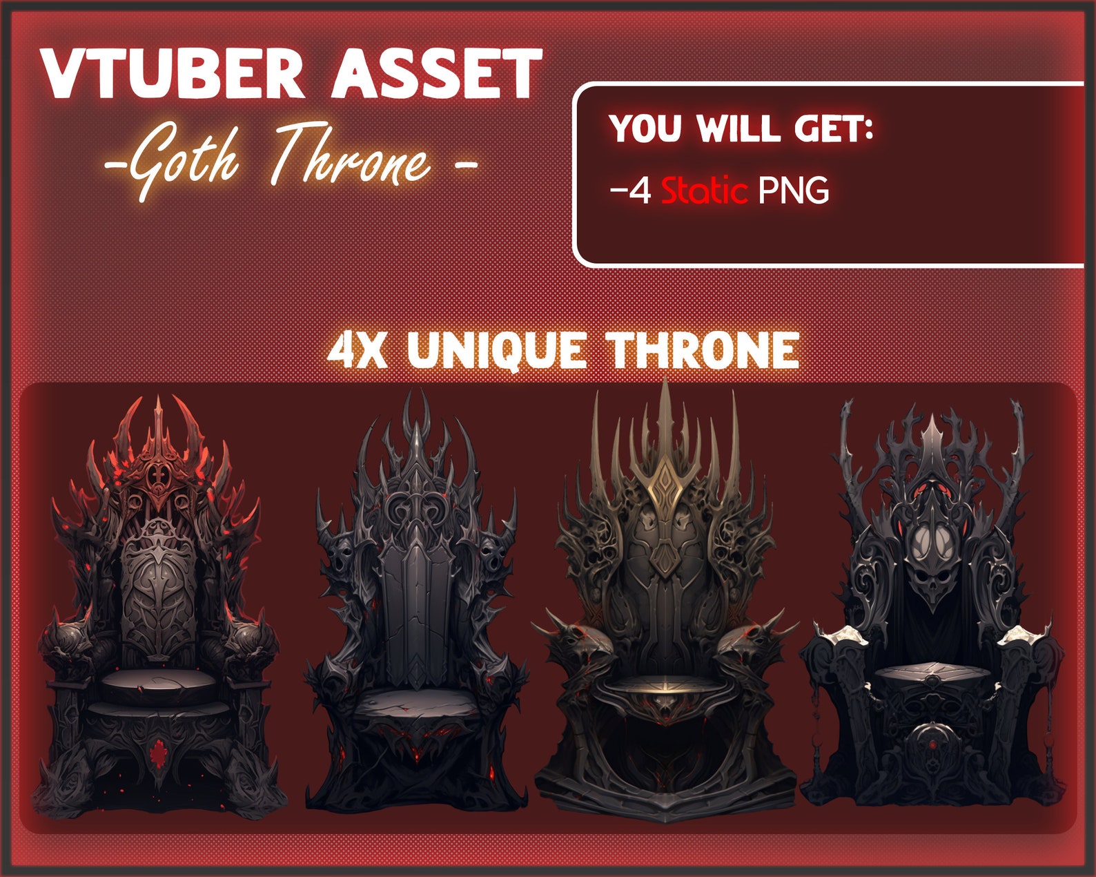 VTUBER Goth Throne Asset / Black Red Demonic / Gothic Dark - Etsy