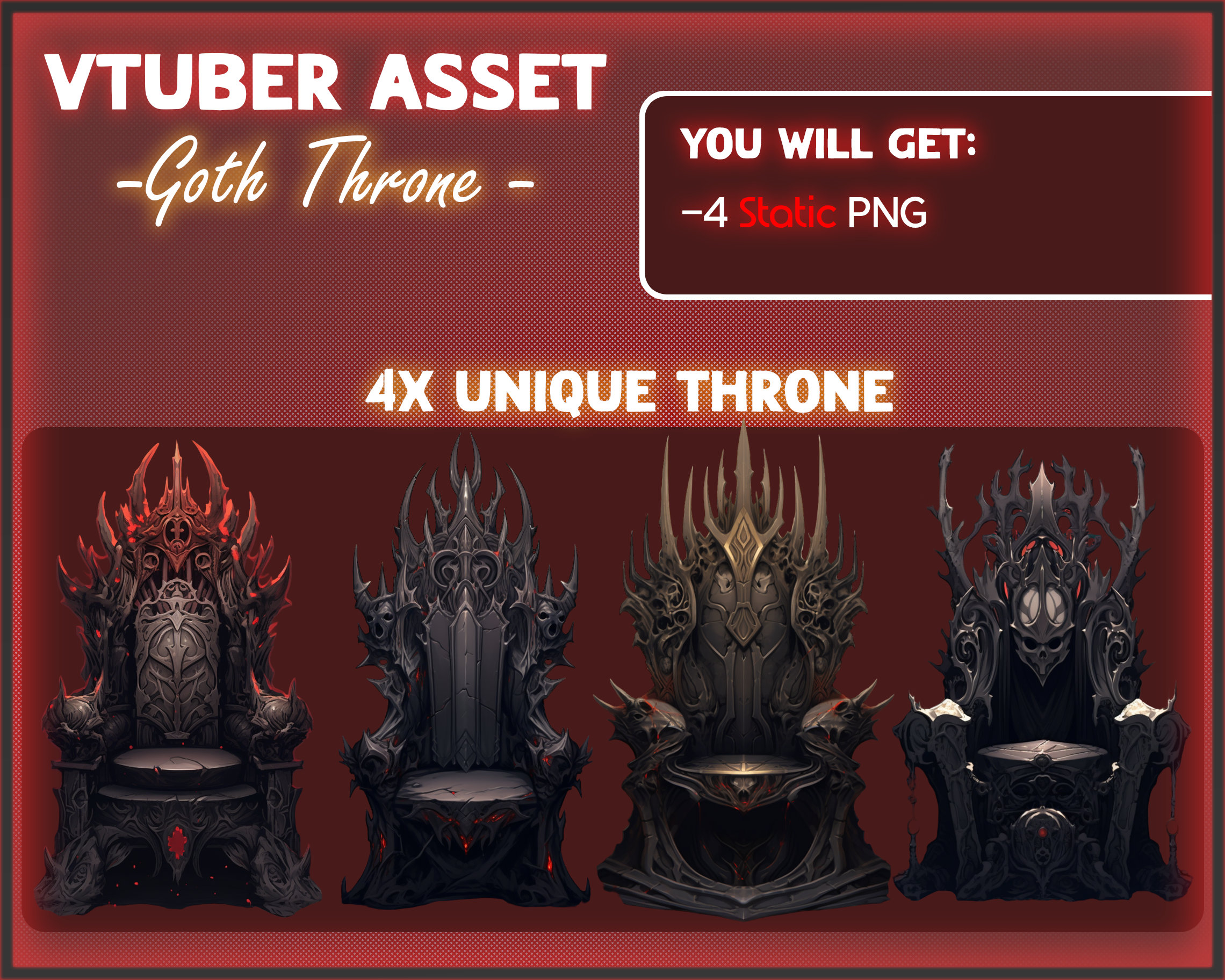 VTUBER Goth Throne Asset / Black Red Demonic / Gothic Dark - Etsy