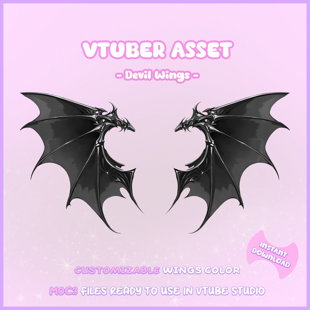 Live2d Customizable Devil Wings Asset for Vtube Studio as a Goth Style ...