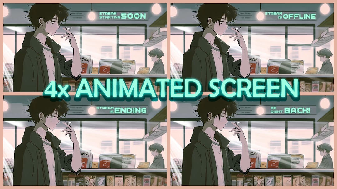 Lofi Boy Snack Shop / Anime /retro Style Overlays /aesthetic Stream ...