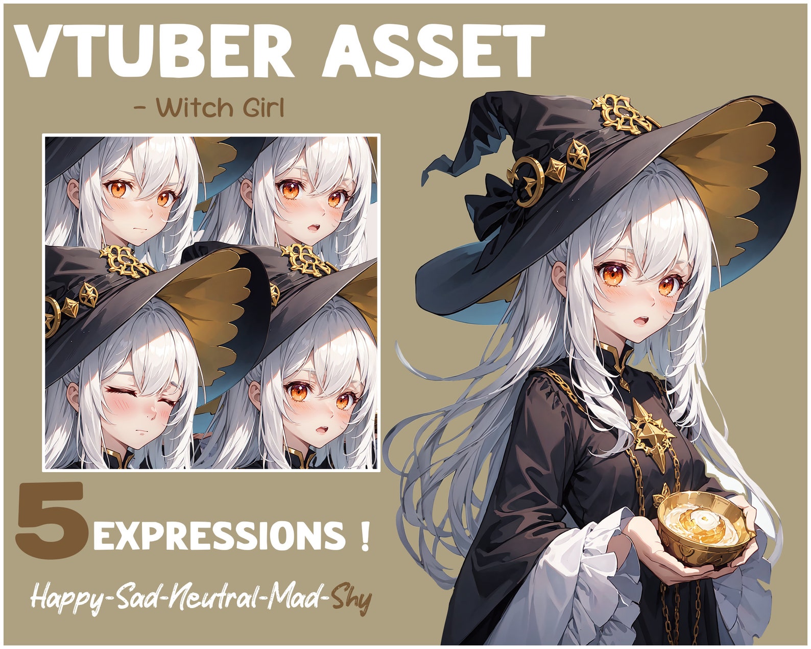 PNGTUBER - Cute Witch Girl / Free Animated Background / Ready to Use ...