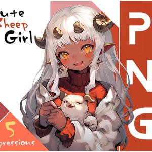 PNGTUBER Cute Sheep Girl / 5 Expression / Premade / Animal - Etsy