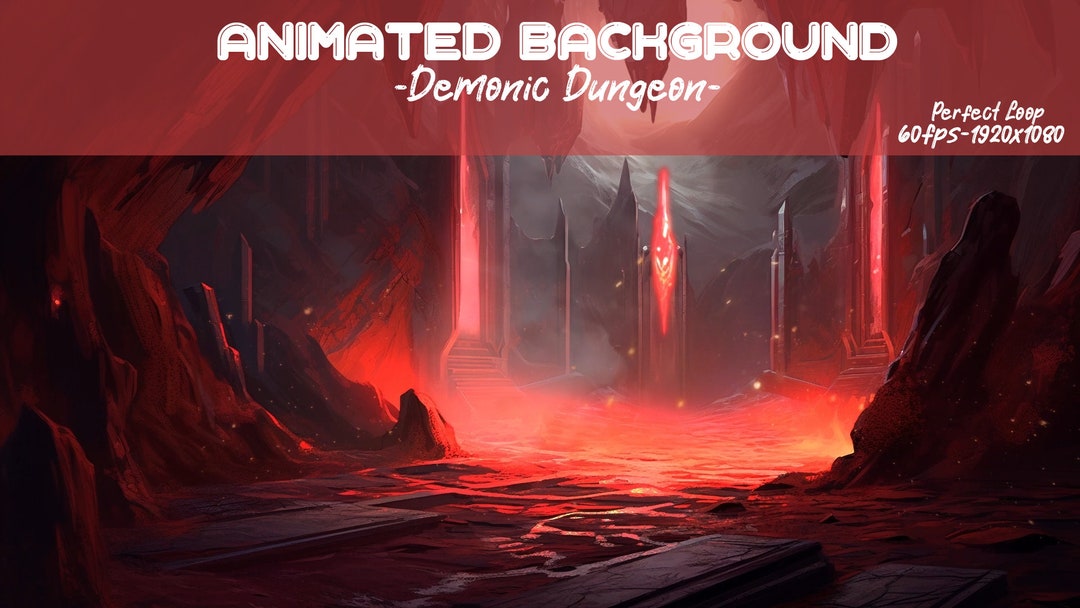 Animated Vtuber Background: Evil Demonic Dungeon Stream Overlay (MP4 ...