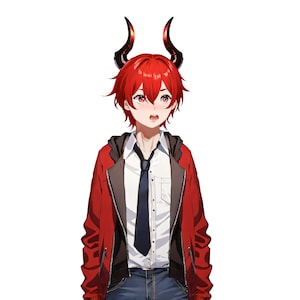 Live2d Vtuber - Devil School Boy,premade,vtube Studio,streamer,ready to ...