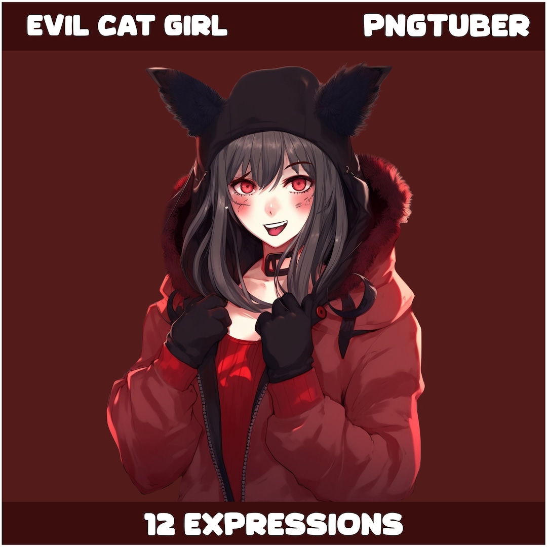 PNGTUBER - Evil Cat Girl / Ready to Use Animal PNGTUBER / Premade ...