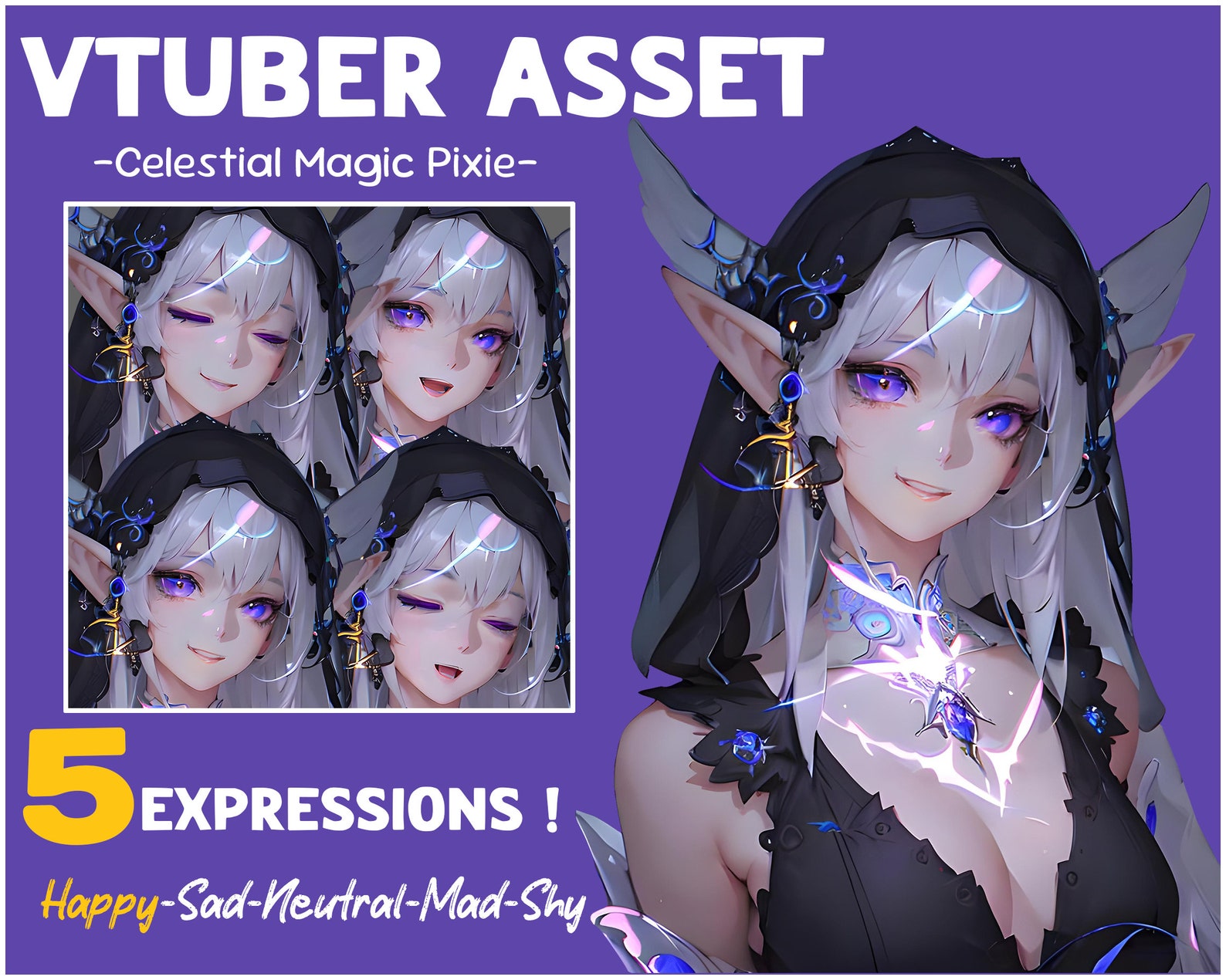 PNGTUBER Celestial Magic Pixie / Various Expression / - Etsy