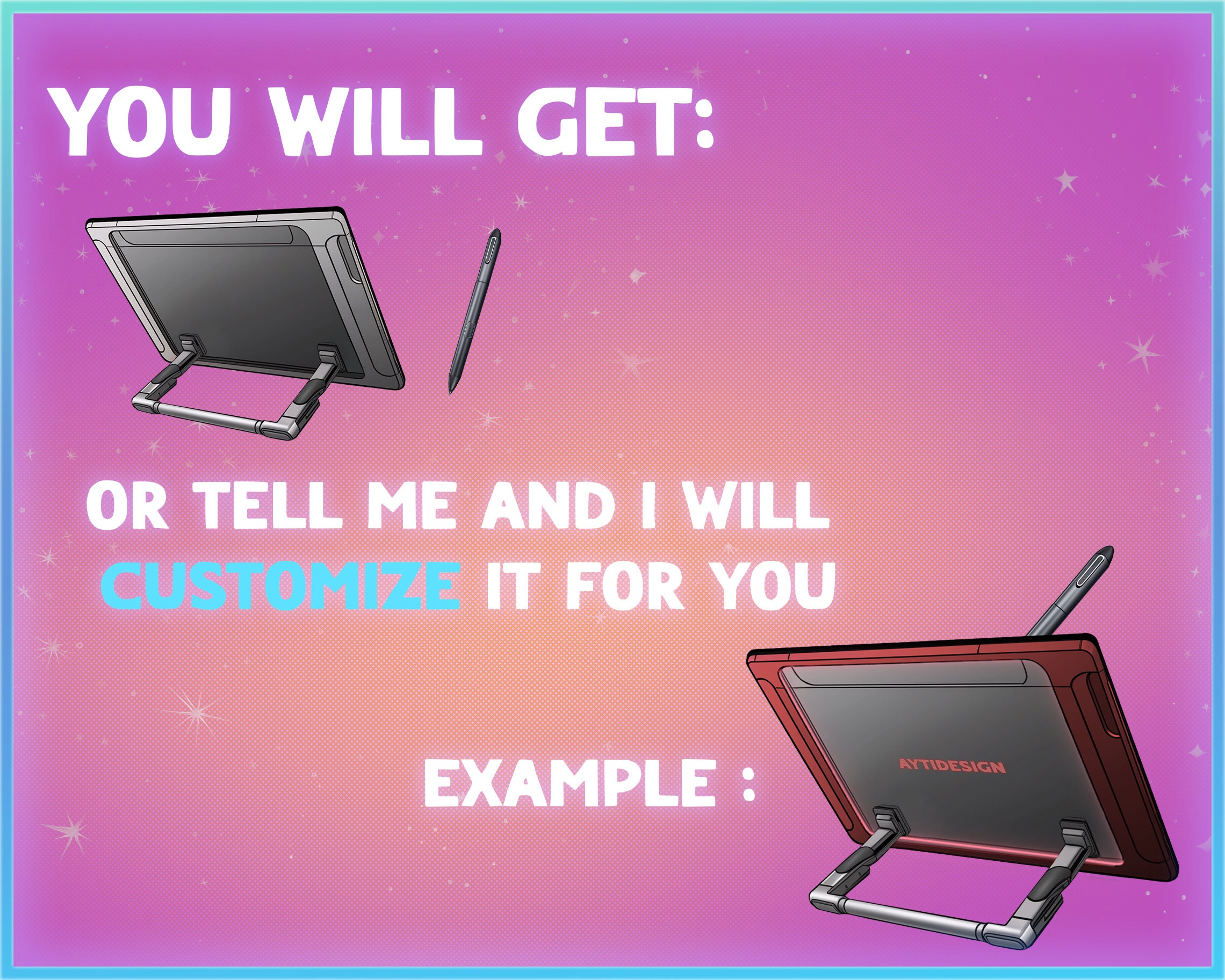 Animated Drawing Tablet Vtuber Asset: Customizable Stream Decoration - Etsy