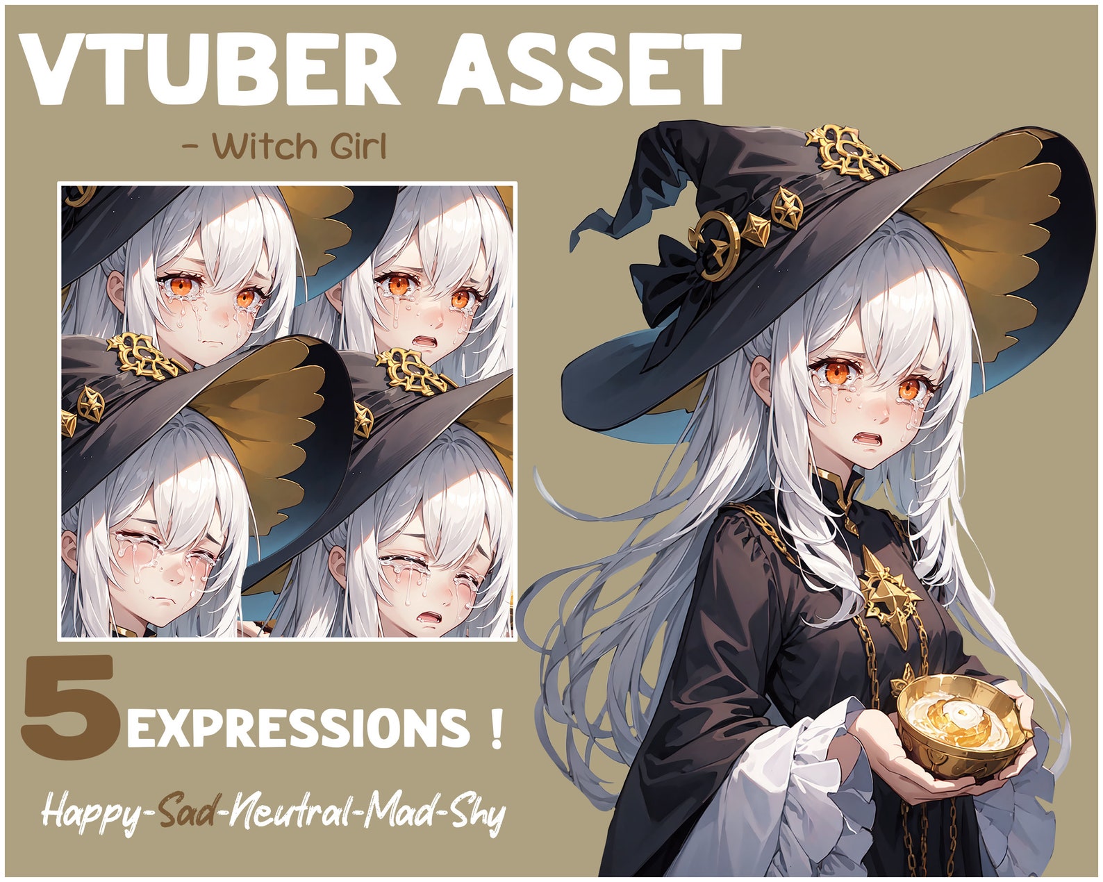 PNGTUBER - Cute Witch Girl / Free Animated Background / Ready to Use ...
