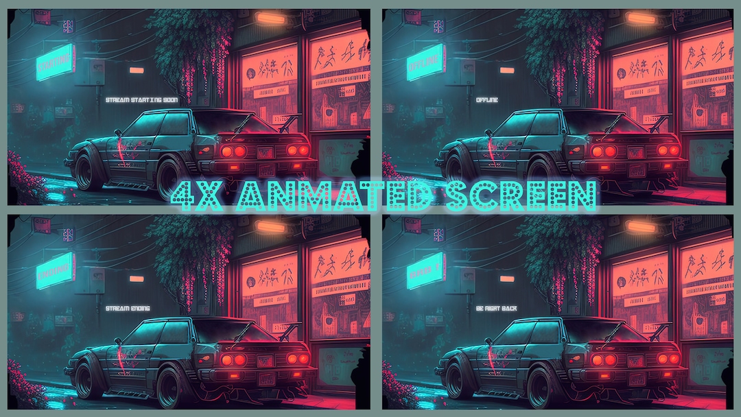 Animated Synthwave Car Stream Package: Retro Twitch Overlays - Etsy