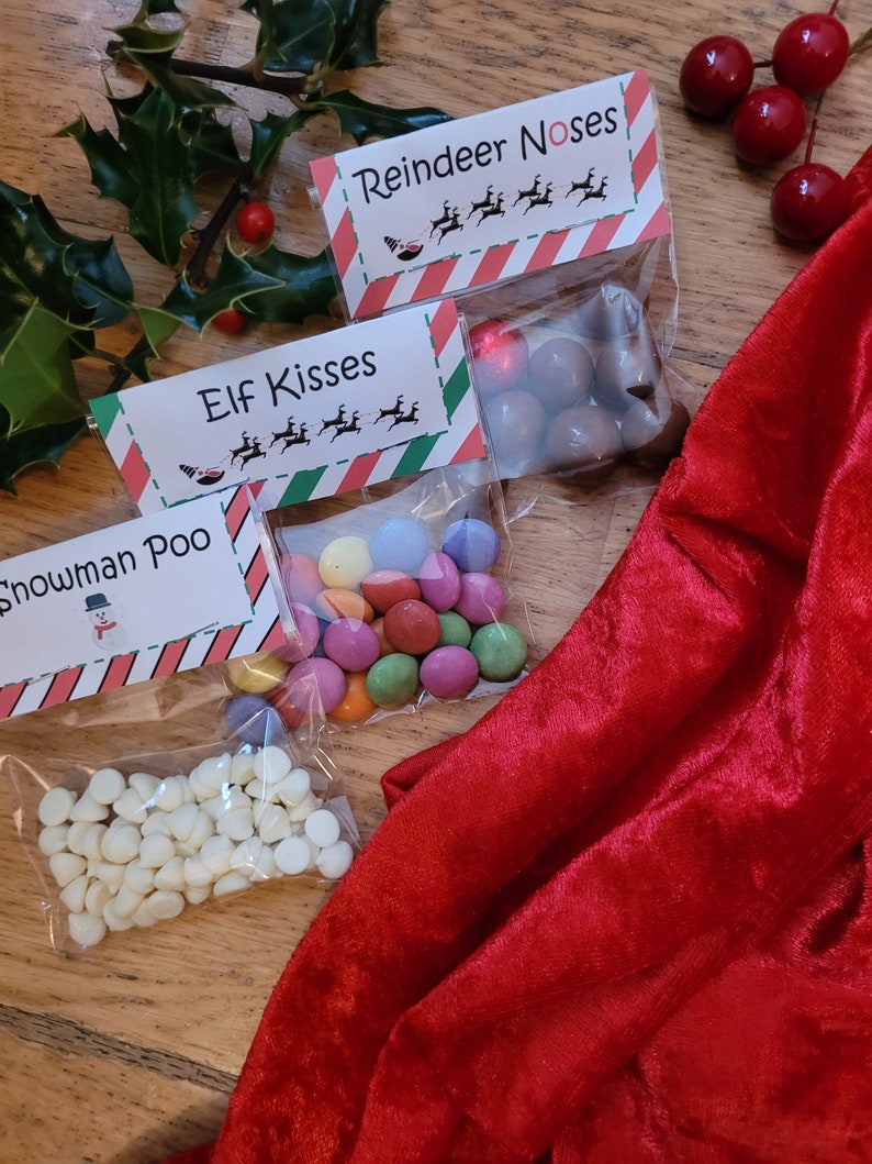 Christmas Eve Box Fillers - Snowman Poo, Reindeer Poo, Elf Kisses - Etsy UK