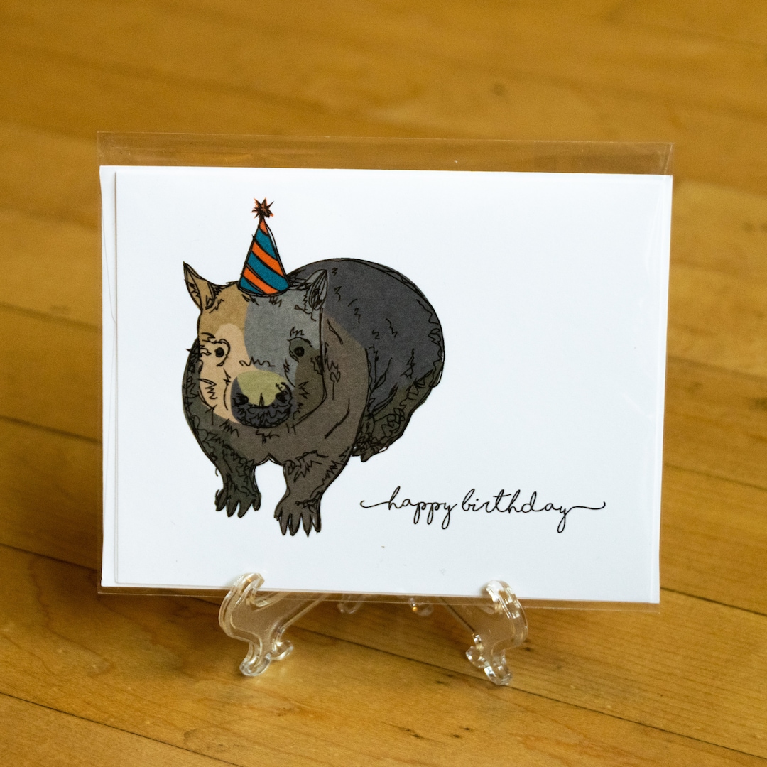 Funky Animal Birthday Card: Wombat - Etsy