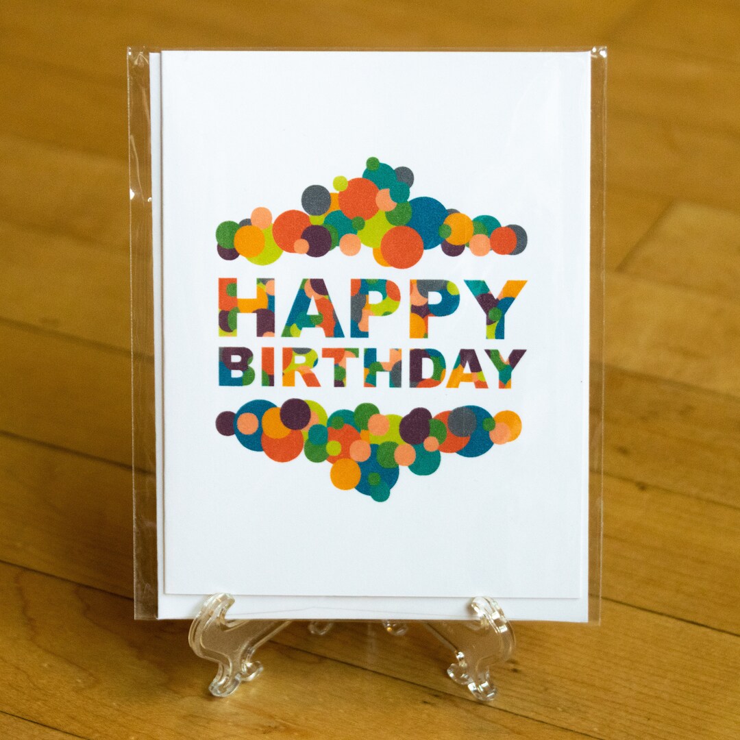 Happy Birthday Colors Card - Etsy