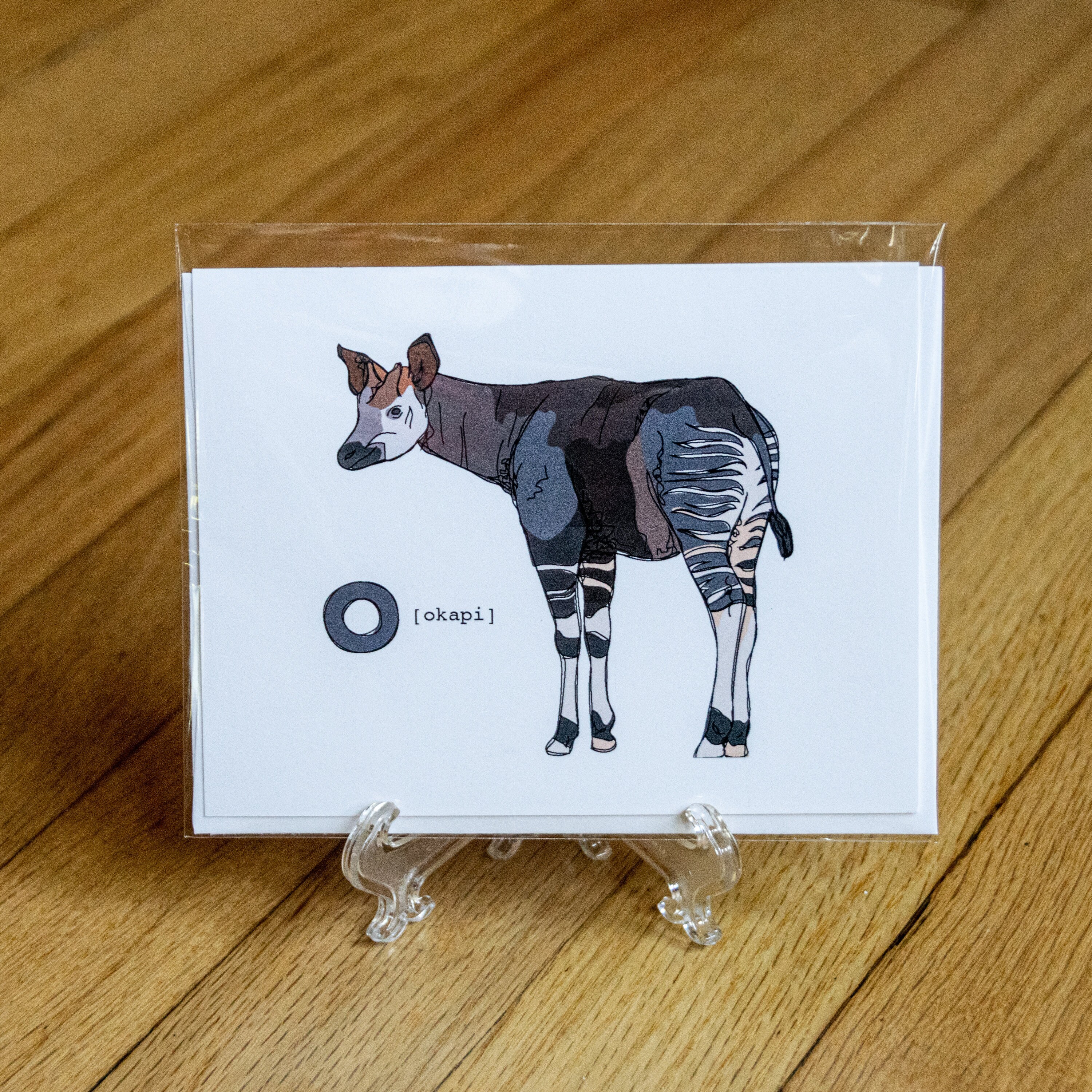 Funky Animal Alphabet Card: Okapi - Etsy
