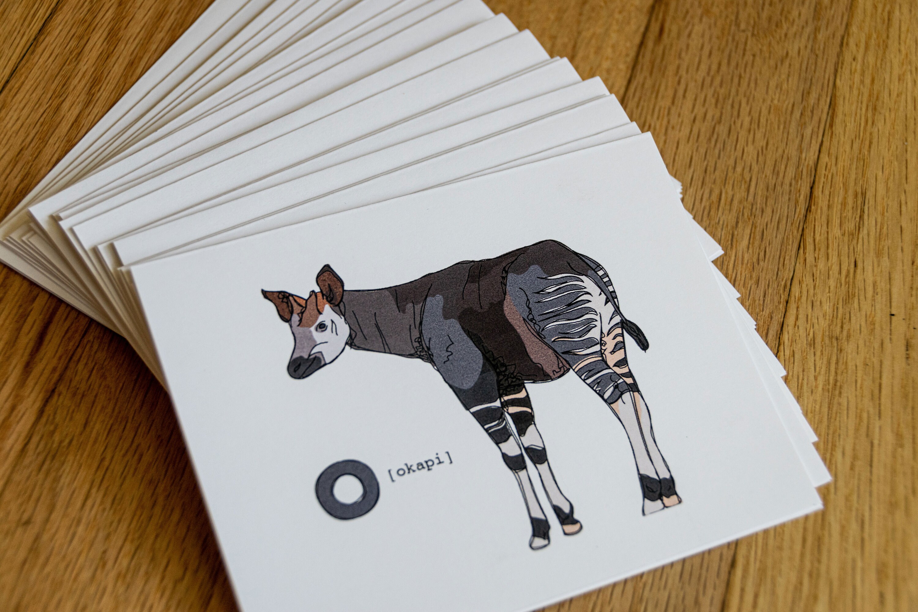 Funky Animal Alphabet Card: Okapi - Etsy
