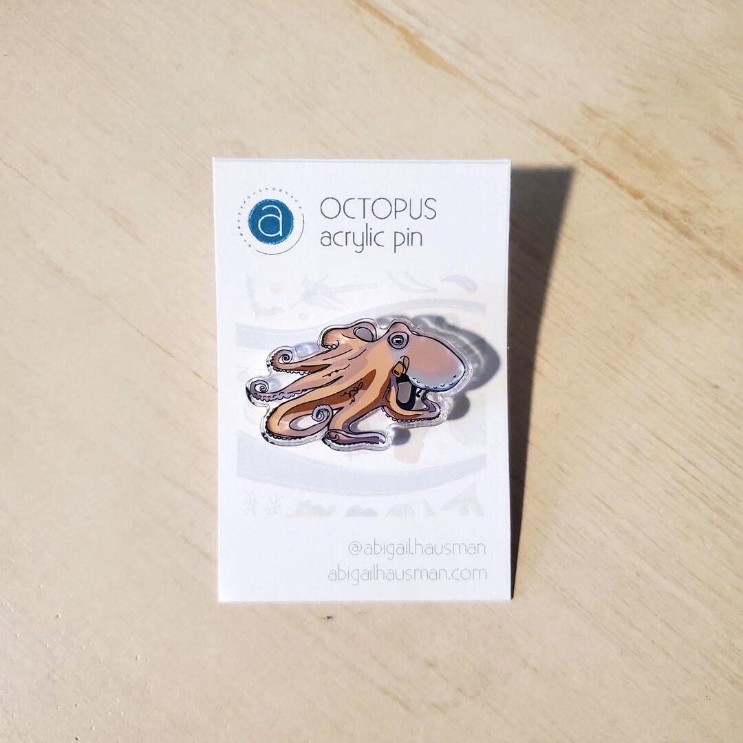 Octopus Acrylic Pin - Etsy