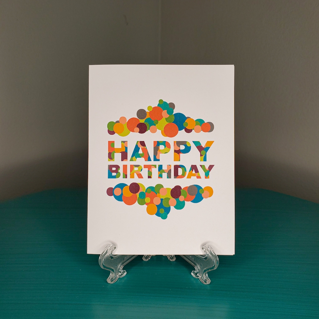 Happy Birthday Colors Card - Etsy