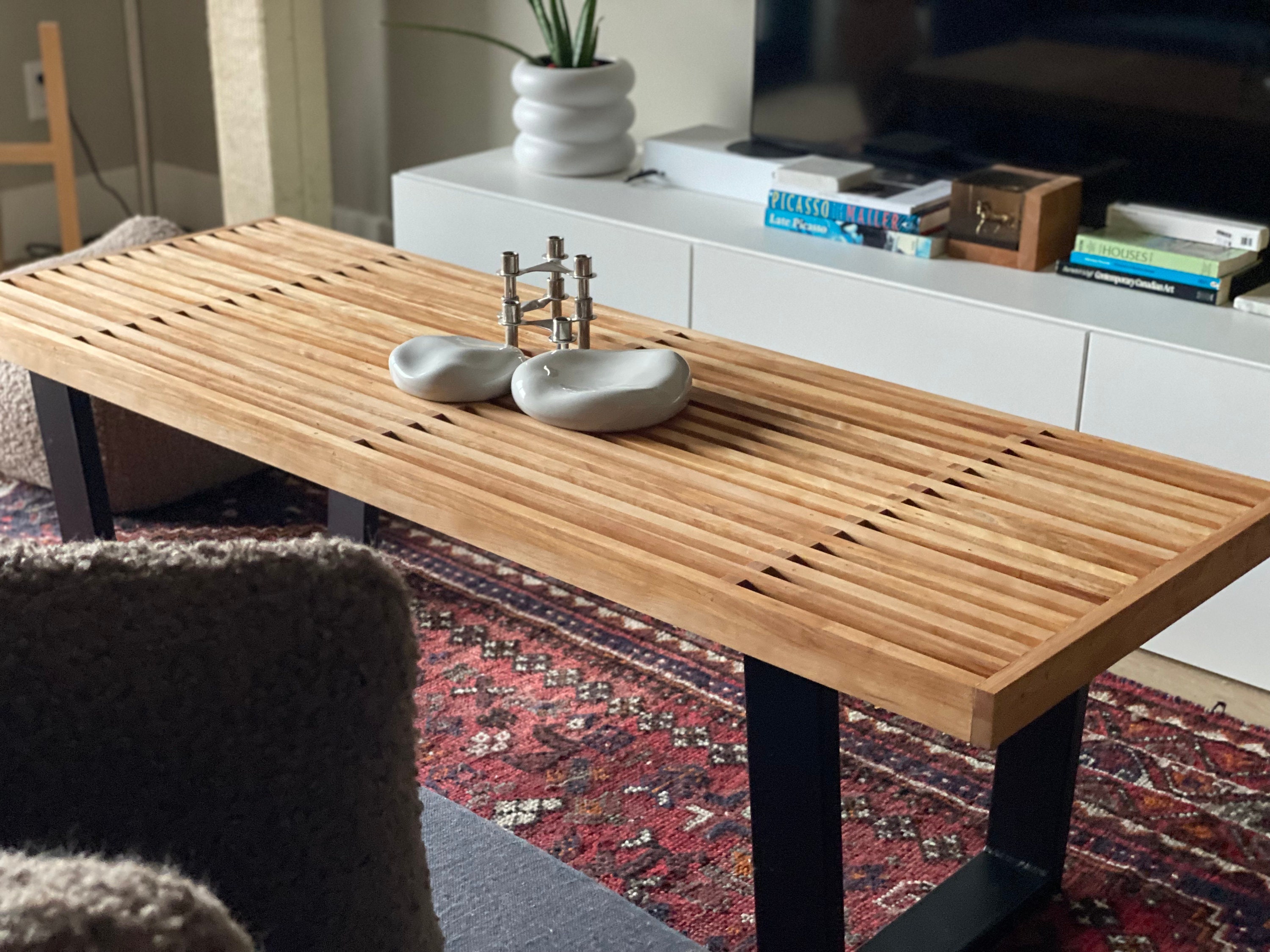 Slotted Maple Coffee Table - Etsy