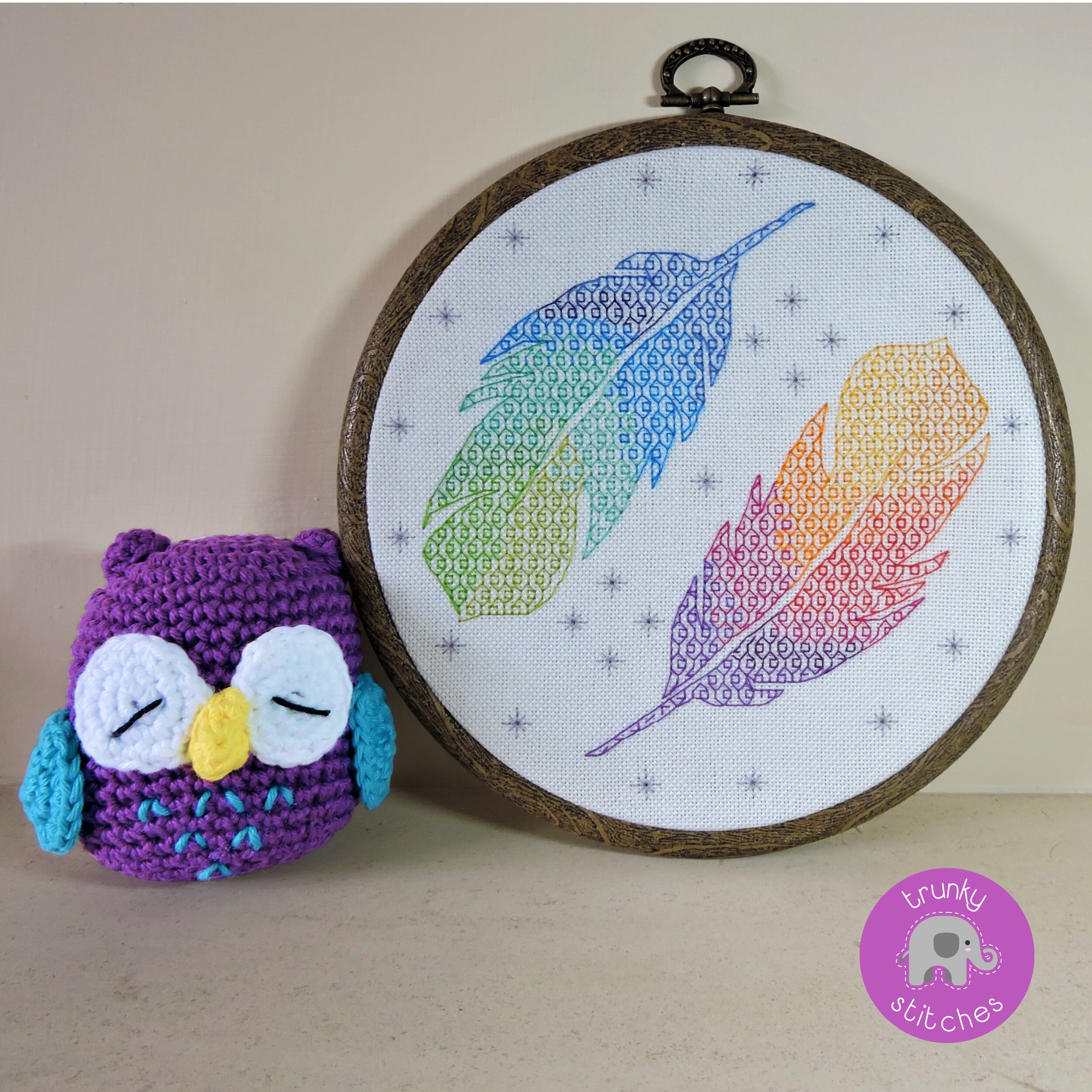 Blackwork Feathers Pattern Peacock and Phoenix Feathers | Etsy