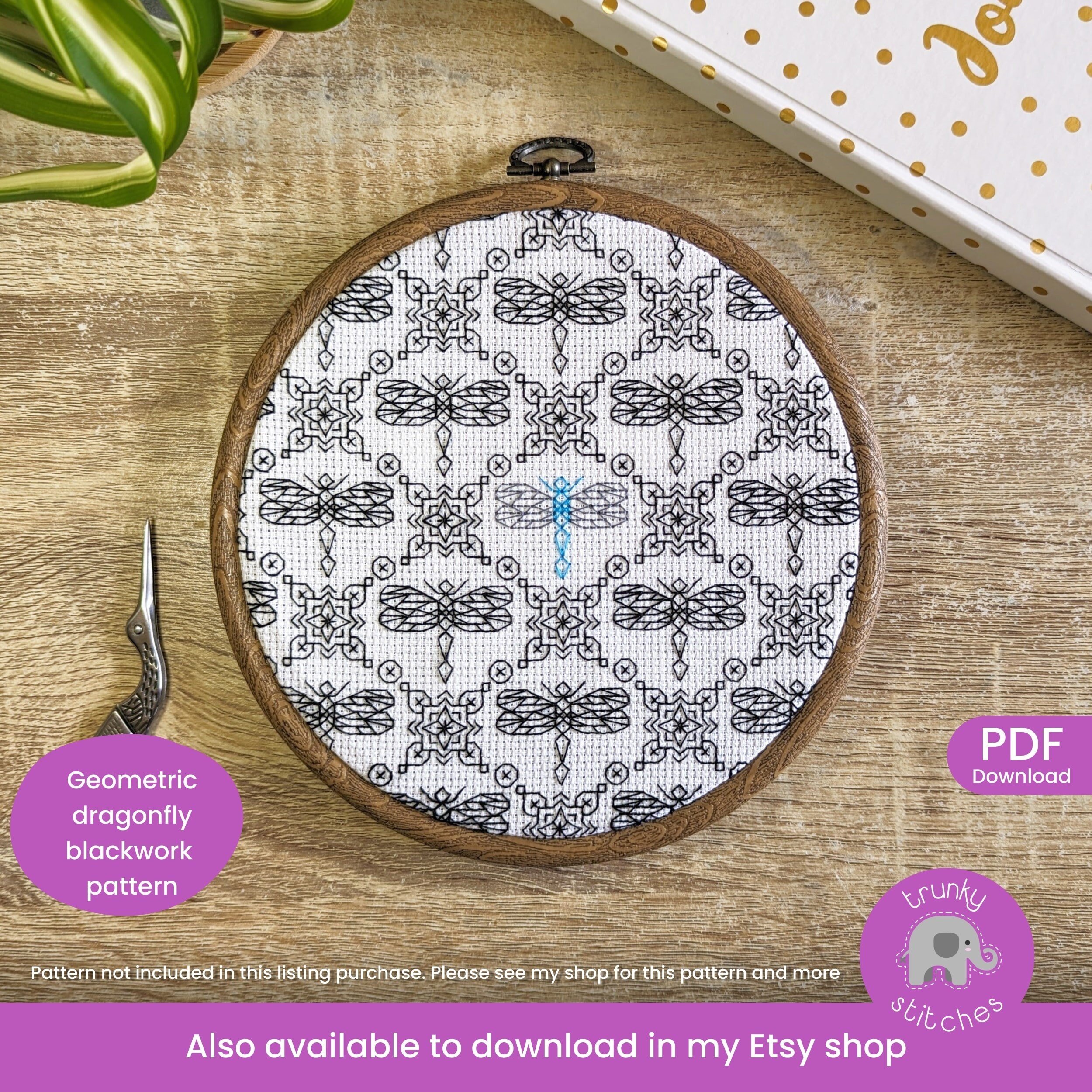 Frog Blackwork Pattern With Repeating Dragonflies, Lily Pads & Pond ...