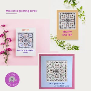 Blackwork Pet Animal Coaster Patterns | Cross Stitch Type Embroidery | Dog, Cat, Rabbit, Guinea ...