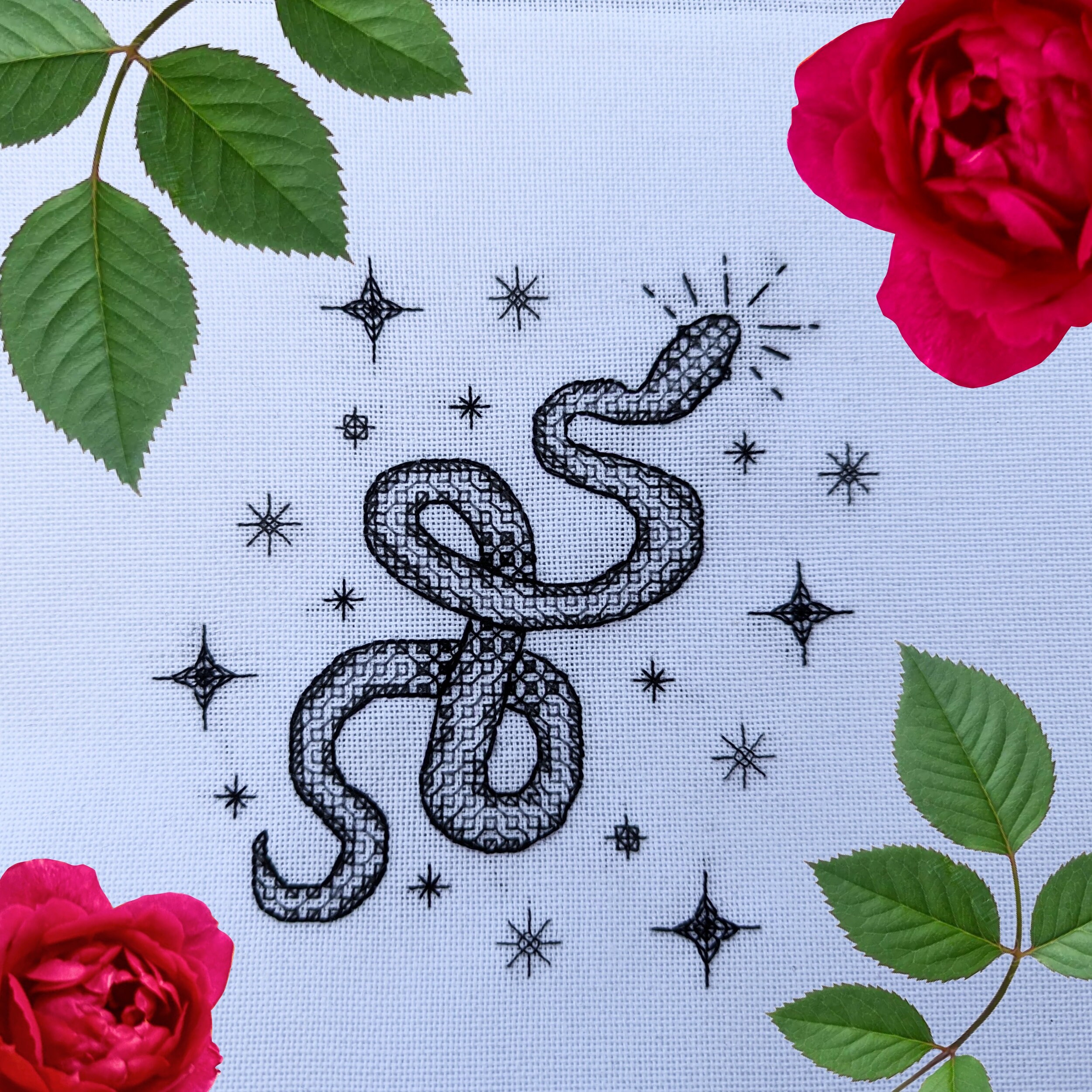 Snake Blackwork Pattern | Zodiac Chinese New Year of the Snake | Adder ...