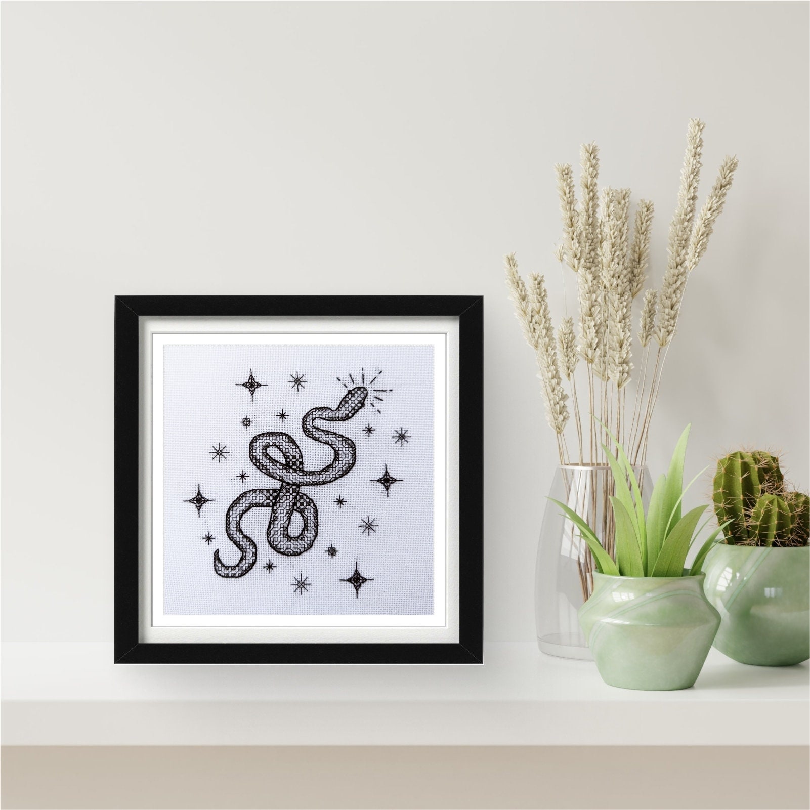 Snake Blackwork Pattern | Zodiac Chinese New Year of the Snake | Adder ...