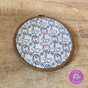 Blackwork Bunny Rabbit Pattern | Easter Bunny With Spring Flowers and Carrots | Modern ...